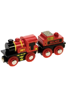 Bigjigs Wooden Railway - Big Red Engine & Coal Tender Bigjigs Engines R ...